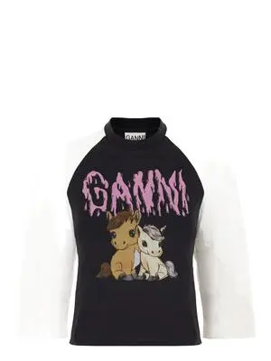 GANNI T-shirt With Graphic Print - Multicolor