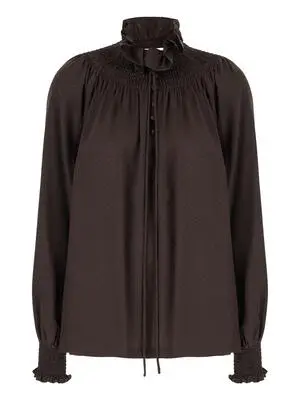 Burberry Long Sleeve High Neck Top - Multicolor