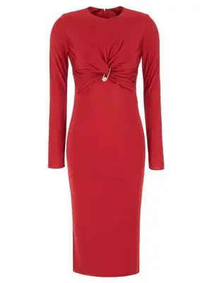 Versace VERSACE Ruched Dress With Safety Pin Detail Multicolor