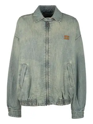 Miu Miu Denim Zip-up Jacket - Multicolor