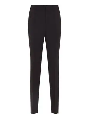 Celine Wool Blend Slim Straight Leg Pants - Brown