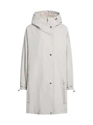 Max Mara Cotton Blend Parka With Drawstring Details - Multicolor