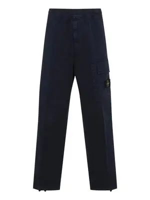 Stone Island Cotton Blend Cargo Trousers - Blue