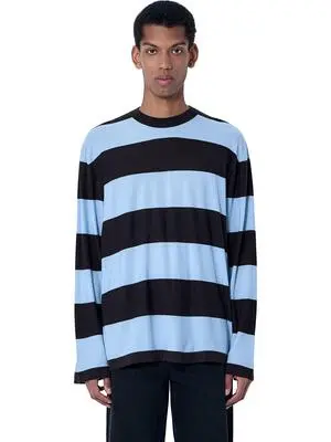 Bottega Veneta Striped Long Sleeve T-shirt - Blue