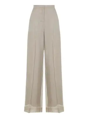 Max Mara Olivi Organza Wide Leg Trousers - Multicolor
