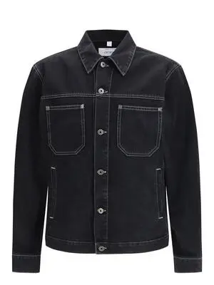 Off-White Arrow Zip Skate Denim Jacket - Black