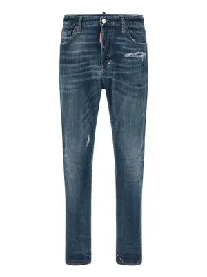 Dsquared2 642 Stonewashed Stretch Cotton Jeans - Blue
