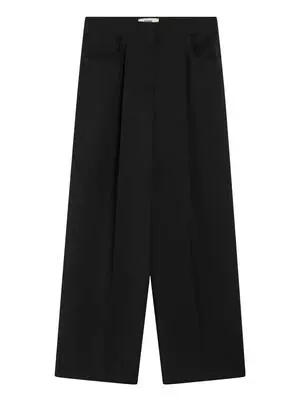 Fendi Wool And Mohair Wide Leg Trousers - Black