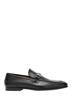 GUCCI Gucci Black Leather Moccasin With Horsebit Detail