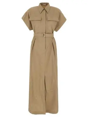 Brunello Cucinelli Belted Shirt Dress - Multicolor