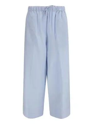 TOTEME TOTEME Cotton And Linen Blend Palazzo Pants Blue