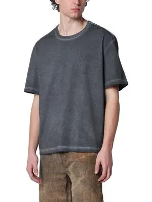 Séfr Mauro Washed-effect T-shirt In Organic Cotton - Black