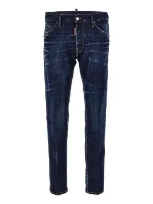 Dsquared2 Cool Guy" Stretch Denim Jeans With Micro Rips - Blue