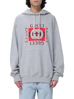 Gucci Logo Print Hoodie - Gray