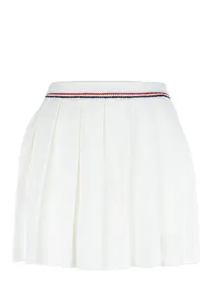Miu Miu Miu Miu Pleated Skirt With Striped Waistband Multicolor