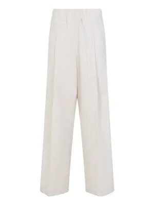 Dries Van Noten Pila Ecru Cotton Pants - Multicolor