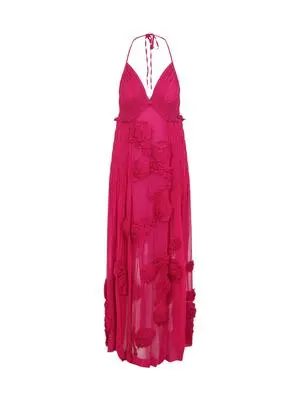 Dries Van Noten Drina Fuchsia Viscose Midi Dress - Multicolor