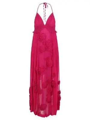 Dries Van Noten Drina Fuchsia Viscose Midi Dress - Multicolor