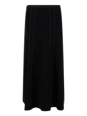 Stella McCartney Black Skirt With Contrasting Stitching - Multicolor