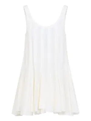 Carven Pintucked Asymmetrical Hem Silk Top - Multicolor