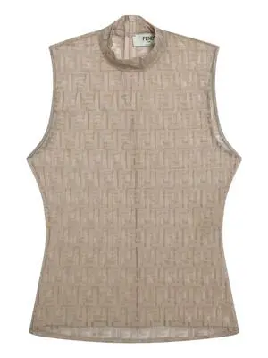 FENDI Fendi FF Motif Sleeveless High Neck Top