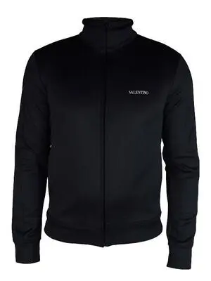 Valentino Garavani Zip-up Vest With Logo Detail - Black