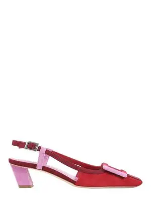 ROGER VIVIER Suede Slingback Pumps - Red