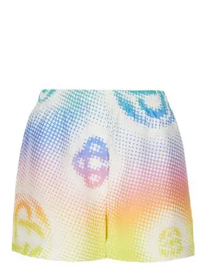 Casablanca Printed Silk Satin Shorts - Multicolor