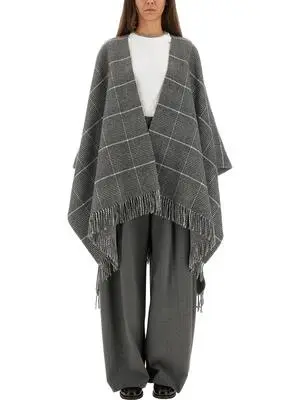 BRUNELLO CUCINELLI BRUNELLO CUCINELLI Wool Poncho With Fringe Detail