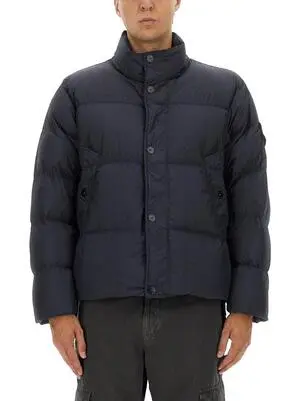 Stone Island Crinkled Reps Down Jacket - Blue