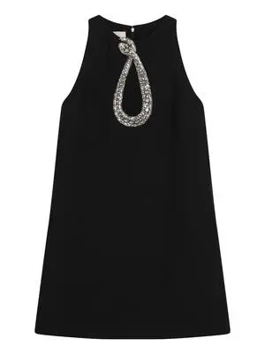 Valentino Garavani Embroidered Crepe Couture Dress - Black