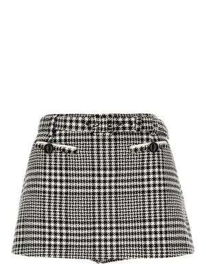 SELF-PORTRAIT Houndstooth Tailored Shorts - Multicolor