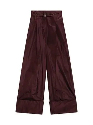 Fendi Burgundy Taffeta Trousers - Red
