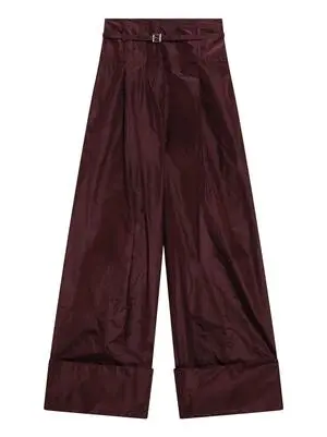 Fendi Burgundy Taffeta Trousers - Red