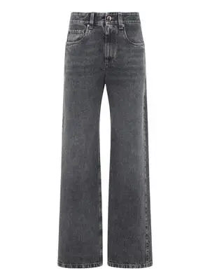 Brunello Cucinelli Grey Cotton Jeans - Black