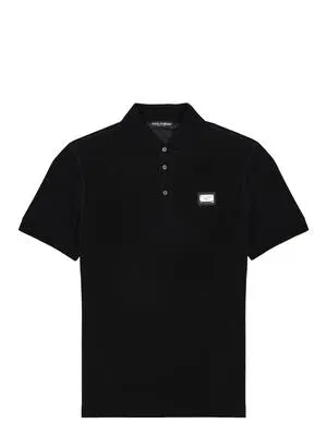 Dolce & Gabbana Polo Con Patch Logo - Black