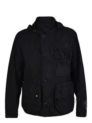 C.P. COMPANY Cargo Jacket With Detachable Hood And Goggle Detail - Black