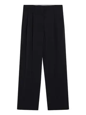 Miu Miu Wool Blend Wide Leg Trousers - Blue