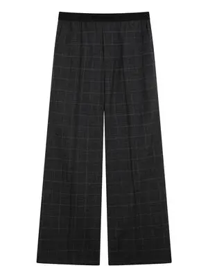 Balenciaga Tartan Wide Leg Trousers - Gray