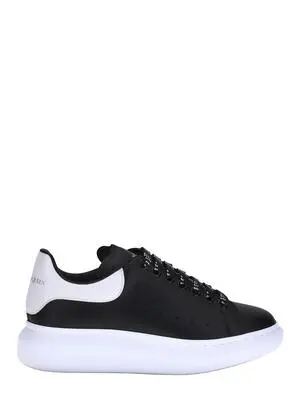 Alexander McQueen Leather Sneakers With Platform Sole - Black