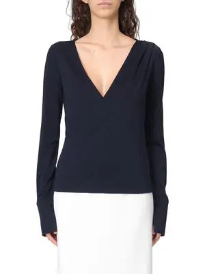 Max Mara Long Sleeve V-neck Top - Blue