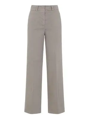 Peserico Gabardine Cotton Pants - Brown