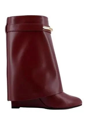 Givenchy GIVENCHY Shark Leather Boots Red