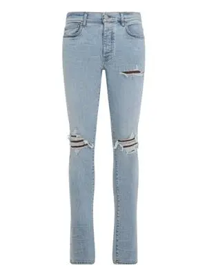 Amiri Mx1 Crochet Leather Jeans - Blue