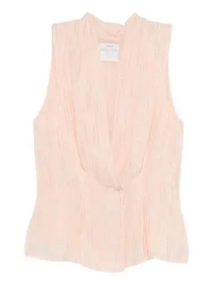 FORTE_FORTE V-neck Sleeveless Peplum Vest - Multicolor