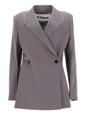 JIL SANDER JIL SANDER Double-Breasted Wool Jacket Gray