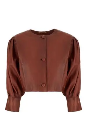 Chloé Leather Cropped Jacket - Multicolor