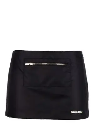 Miu Miu Black Zip Up Skirt - Multicolor