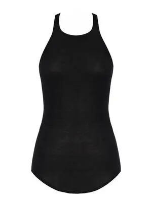 Rick Owens Ribbed Viscose-silk Blend Top - Black