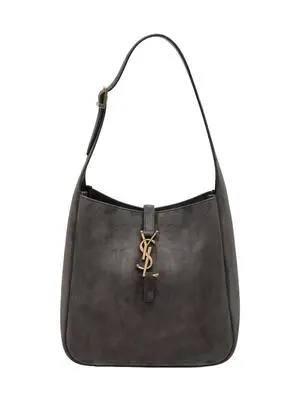 Saint Laurent Saint Laurent Small Grey Suede Bag With Cassandre Logo Brown